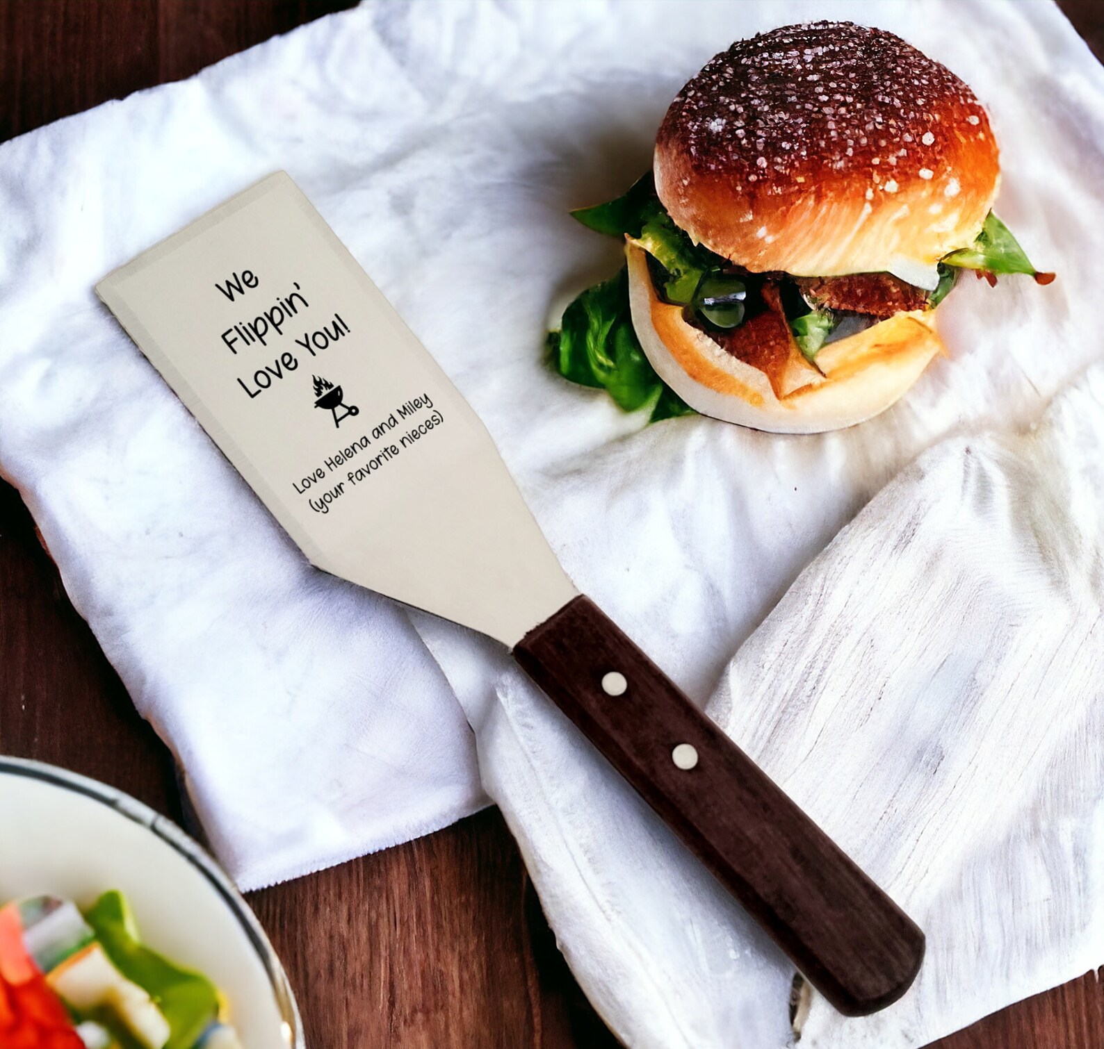We Flippin Love You - Custom Engraved Turner - Custom Spatula for ...