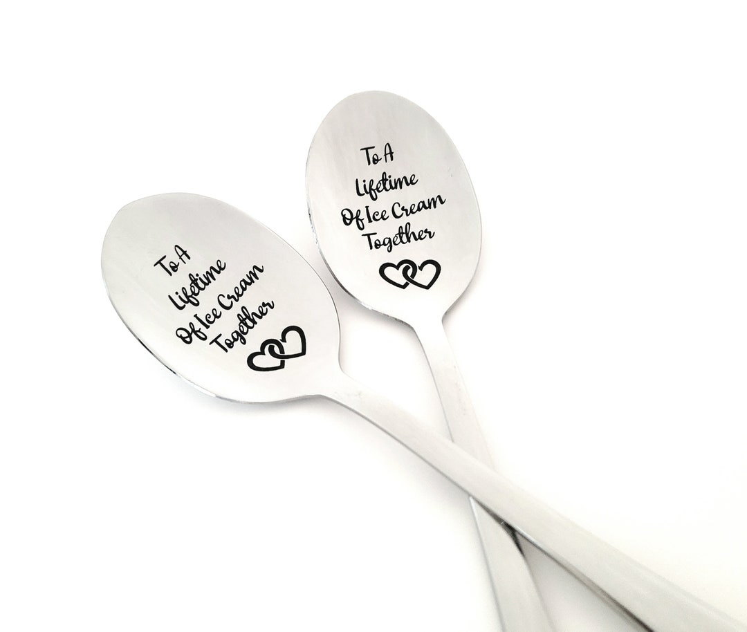 To A Lifetime of Ice Cream Together Spoon Set - Anniversary Gift for ...