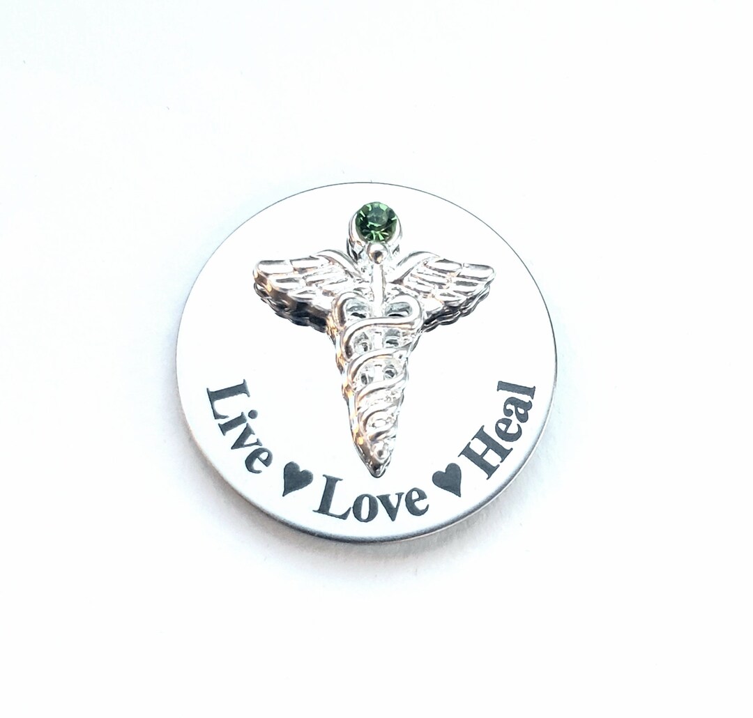 Engraved Caduceus Pin - Caduceus Pin - Healthcare Worker Pin - Live ...