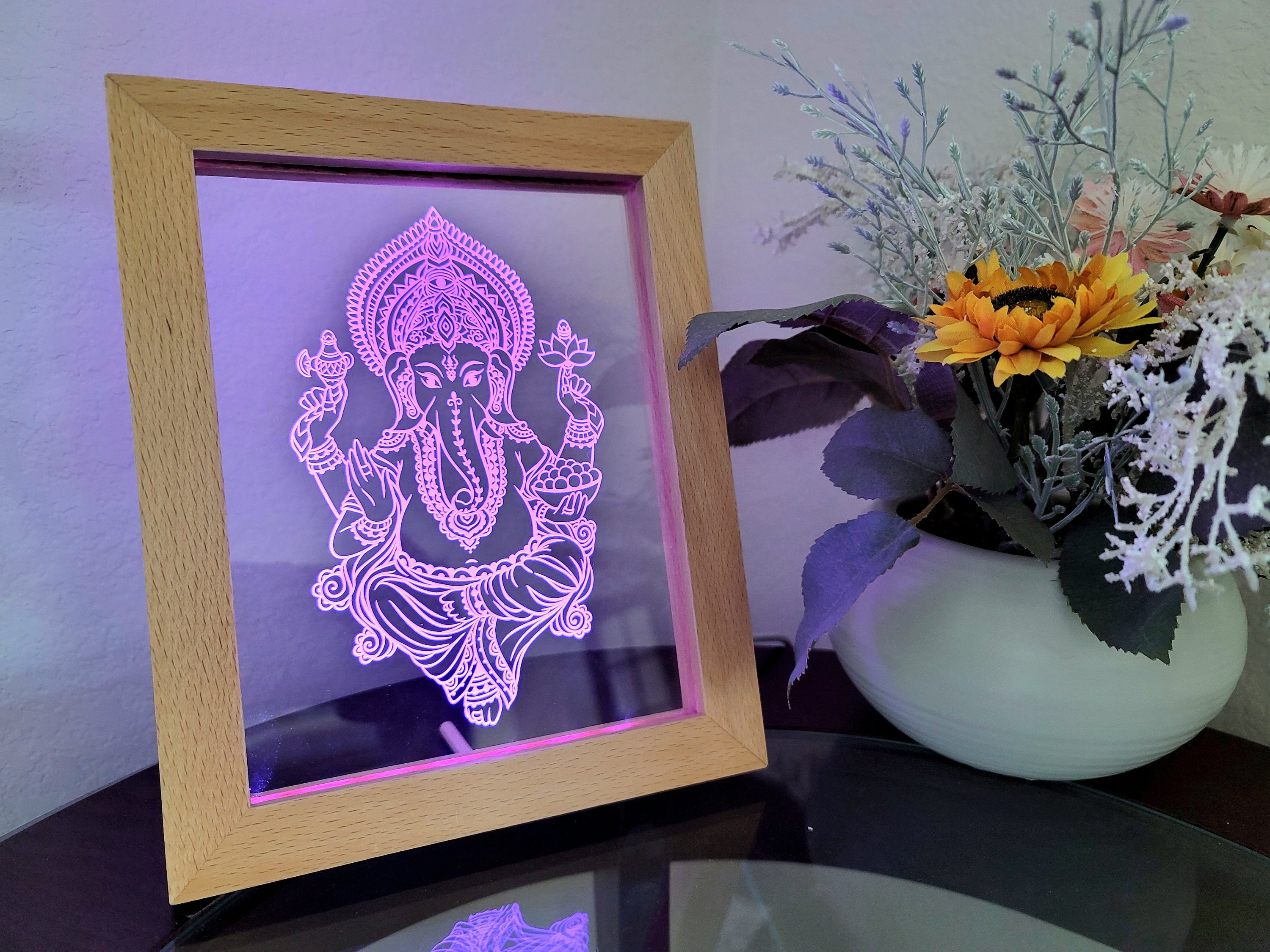 Ganesh Ganesha LED Frame - Hindu House Warming Gift - Ganesh Home Decor ...