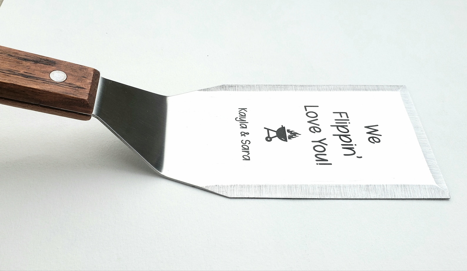 We Flippin Love You - Custom Engraved Turner - Custom Spatula for ...