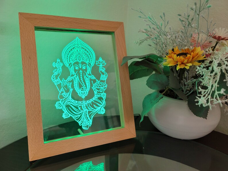 Ganesh Ganesha LED Frame - Hindu House Warming Gift - Ganesh Home Decor ...