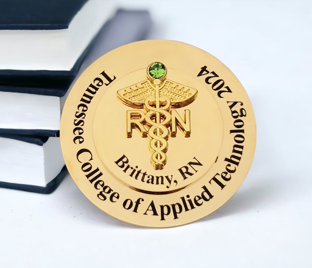 Gold RN Nurse Graduation Pin - Layered Nurse Pins - Pinning Ceremony - Pins for Nurses ...