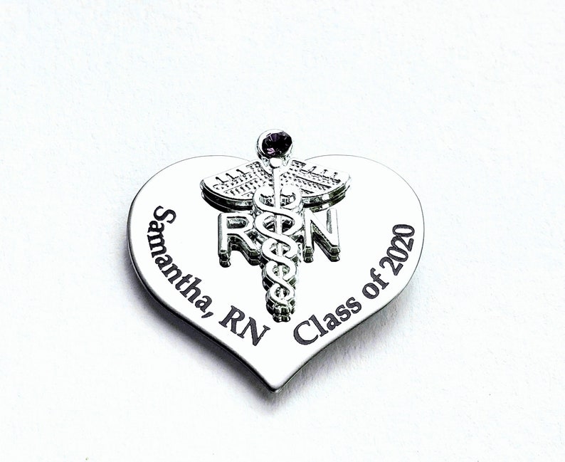 Personalized Pin for RN Heart Nurse Pin Nursing Student | Etsy