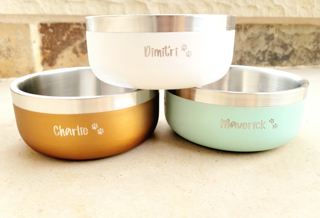 Personalized Dog Bowl - Custom Engraved Dog Bowl - Dog Bowl With Name ...