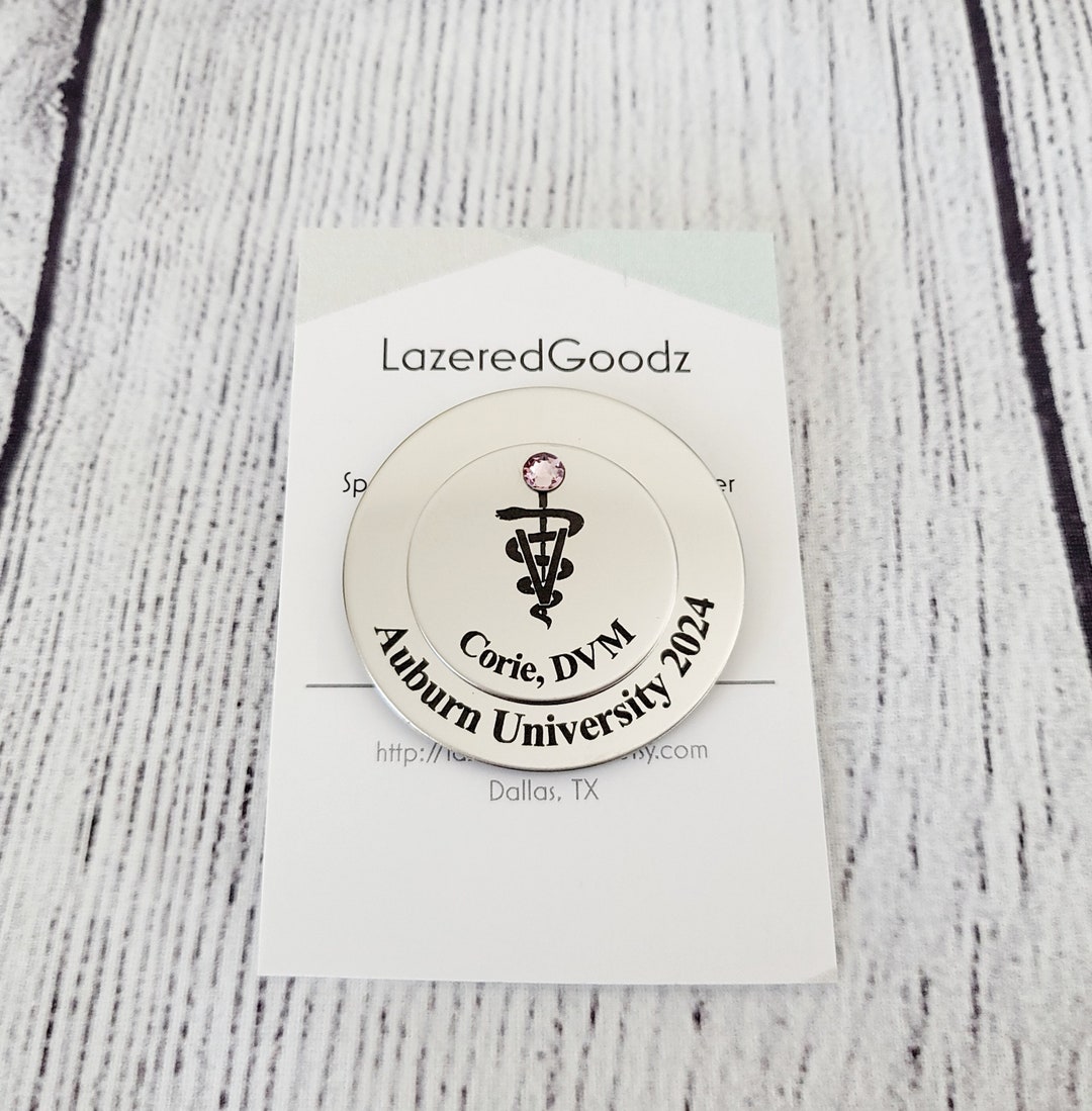 Engraved DVM Pin - Doctor of Veterinary Pin - Veterinarian Pin - Vet ...