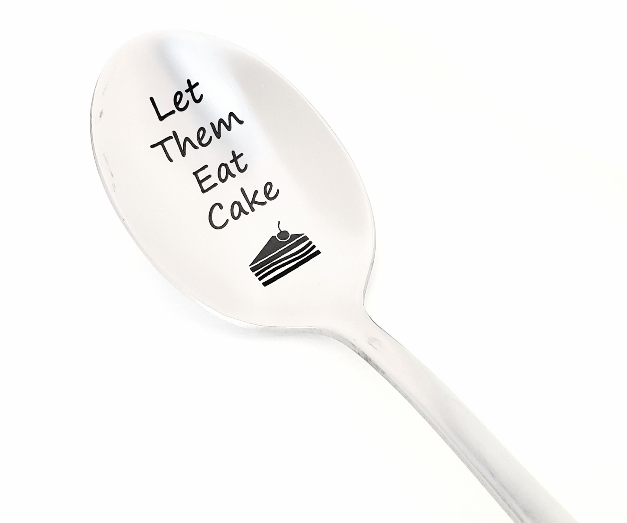 Cake Spoon Dessert Spoon Engraved Cake Spoon Let them | Etsy