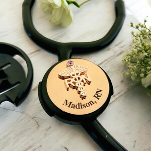 Personalized Rose Gold Stethoscope ID Tag - Custom Nurse Stethoscope ...