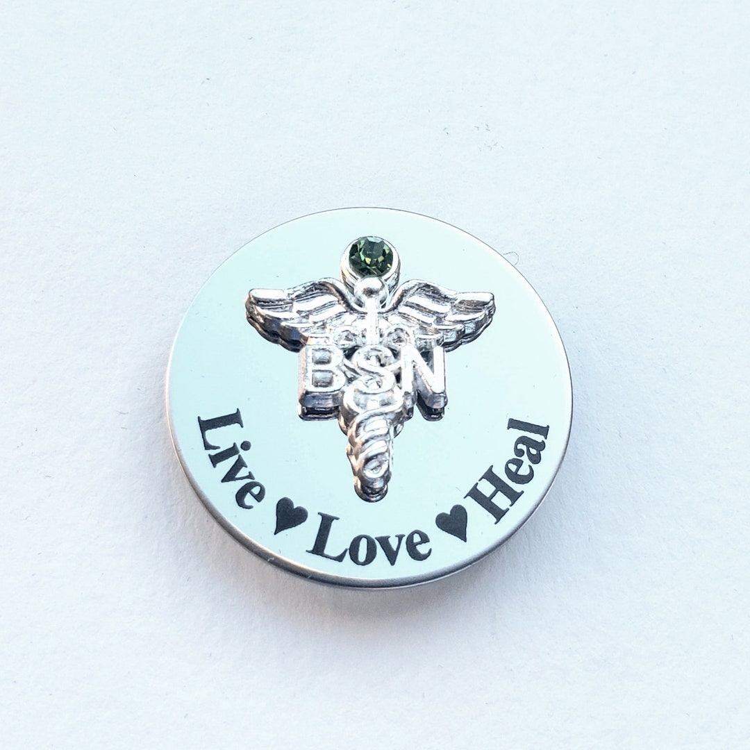 Engraved BSN Pin - Bachelor of Science Nurse Pin - RN Pin - Live Love ...