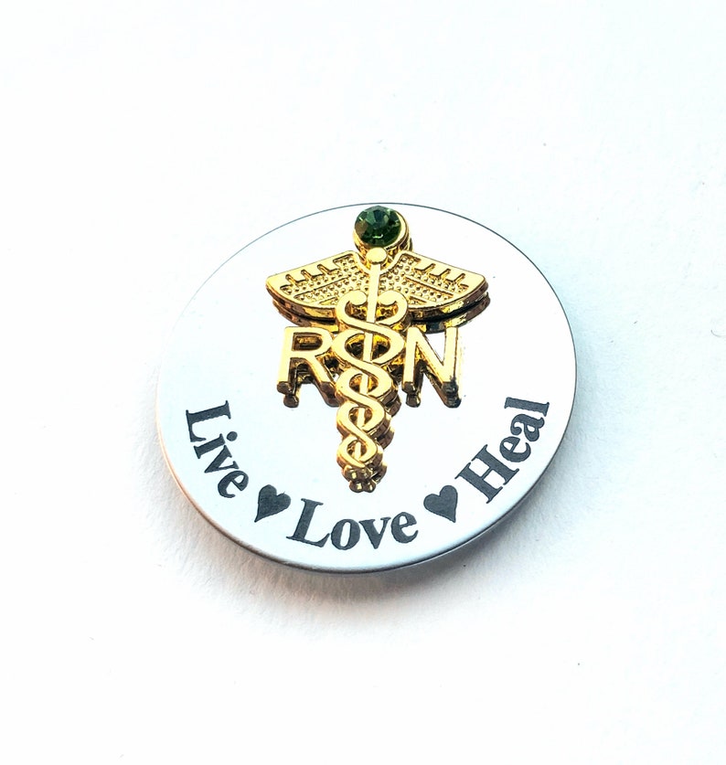 Engraved RN Pin Registered Nurse Pin Gold RN Pin Live - Etsy