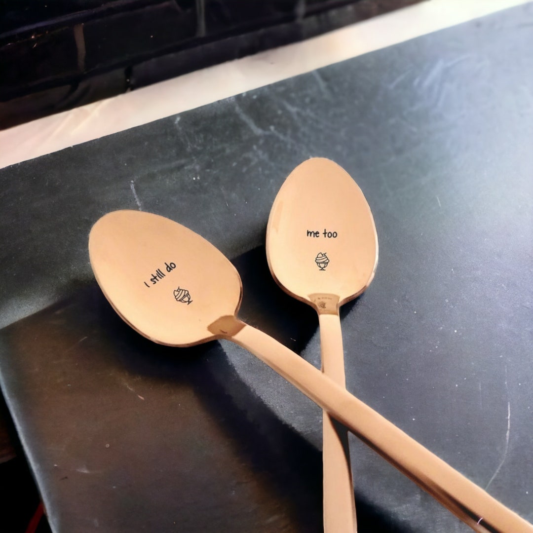 Ice Cream Anniversary Gift - Rose Gold Wedding Spoons - Wedding Gift ...