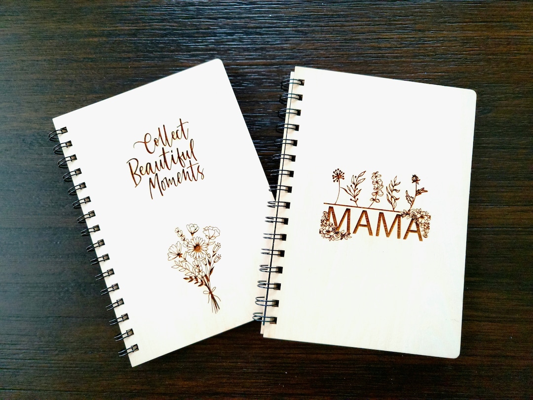 Engraved Wood Notebook - MAMA Engraved Journal - Collect Beautiful ...
