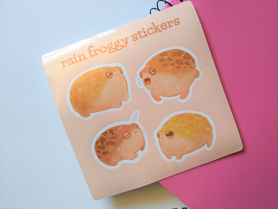 Desert Rain Frogs Sticker Sheet, Waterproof Option, Cute Frog Stickers ...