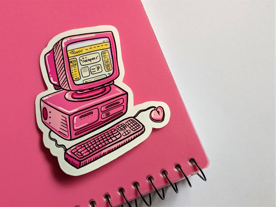 Retro 90s PC Vinyl Sticker, Waterproof Sticker, 90s Aesthetic Sticker ...