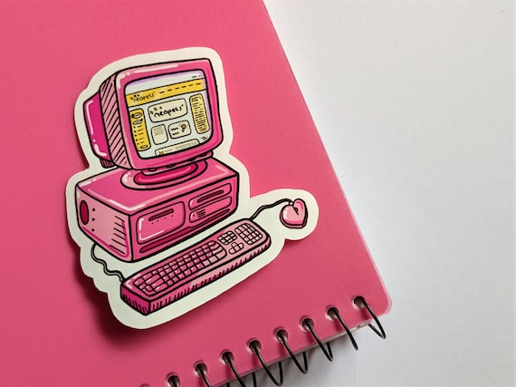 Retro 90s PC Vinyl Sticker Waterproof Sticker 90s Aesthetic - Etsy