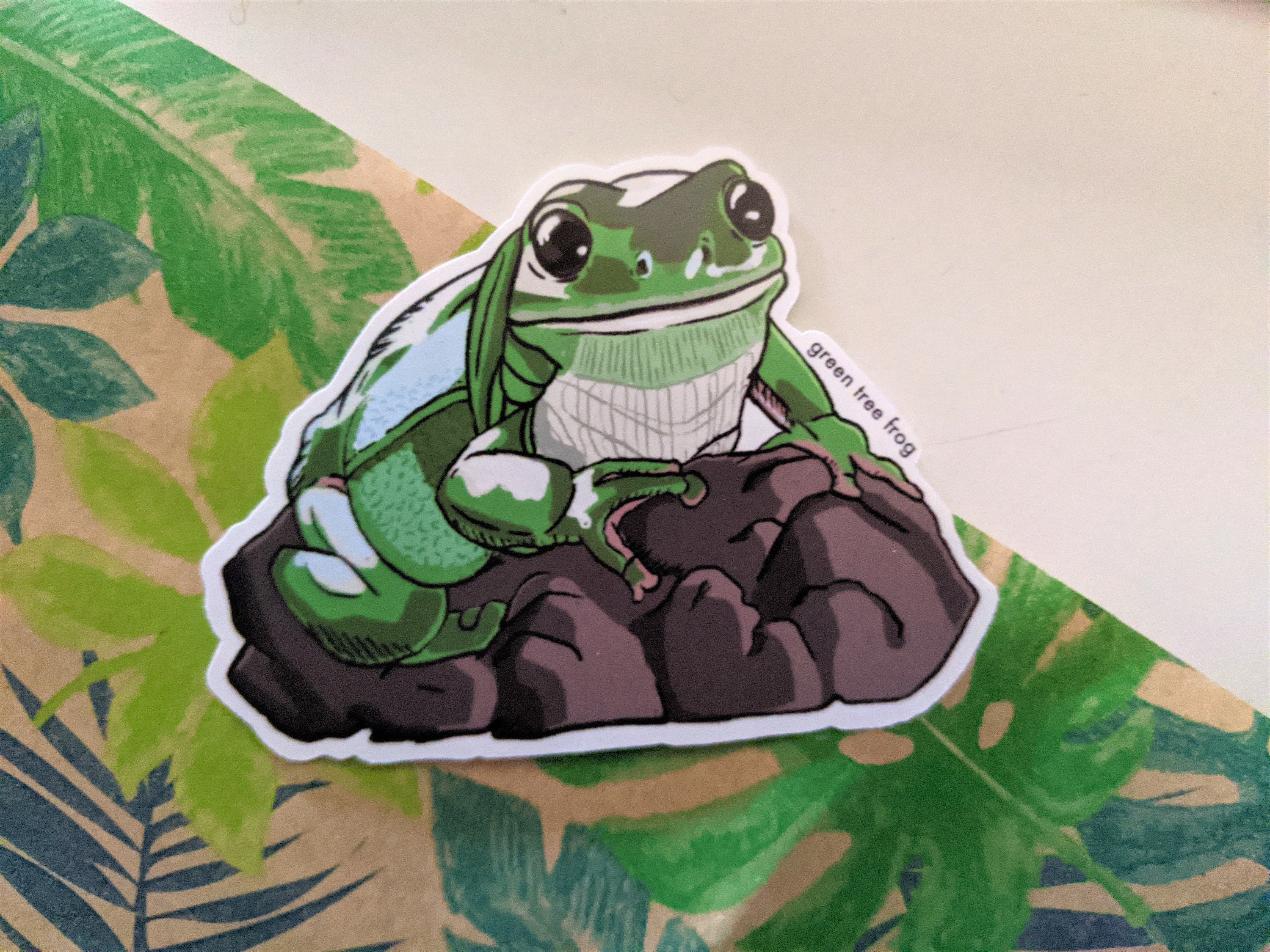 Australian Green Tree Frog Sticker Waterproof Vinyl Sticker - Etsy