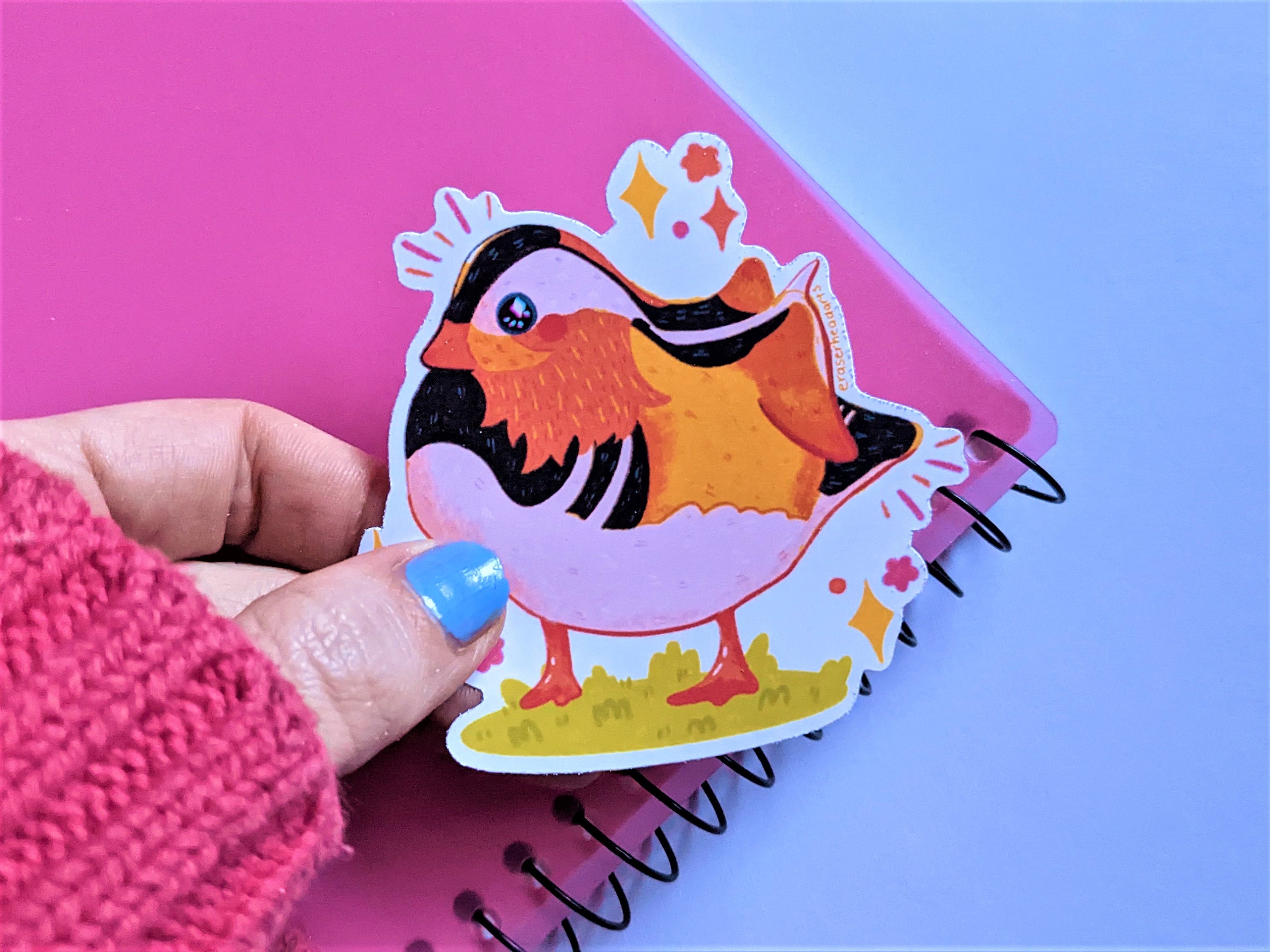 Mandarin Duck Sticker, Cute Duck, Waterproof Vinyl Sticker, Bird ...