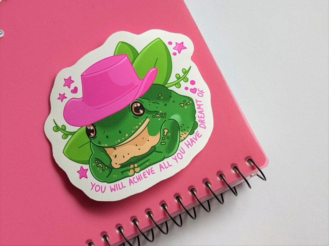 Cowboy Frog Vinyl Sticker, Waterproof Sticker, Realistic Frog Sticker ...