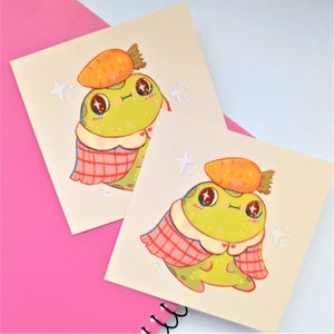 Gilbert the Frog Mini Art Print | Maximalist, Cottagecore, Whimsical ...