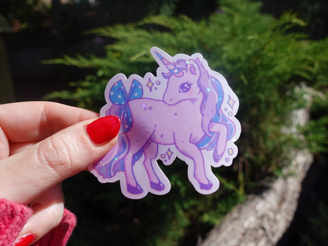 Holographic Sparkle Unicorn Vinyl Sticker, Unicorn Sticker, Holographic ...