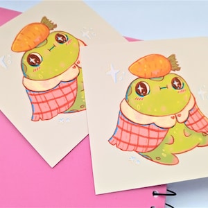 Gilbert the Frog Mini Art Print | Maximalist, Cottagecore, Whimsical ...