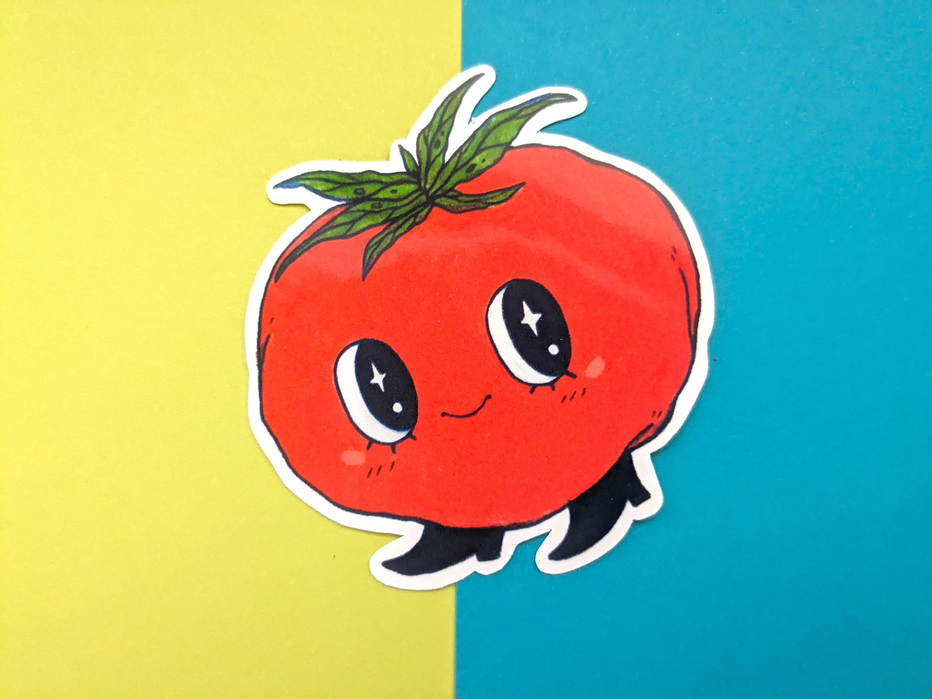 Cute Tomato Sticker | Waterproof Sticker, Retro Tomato Sticker, Tomato ...