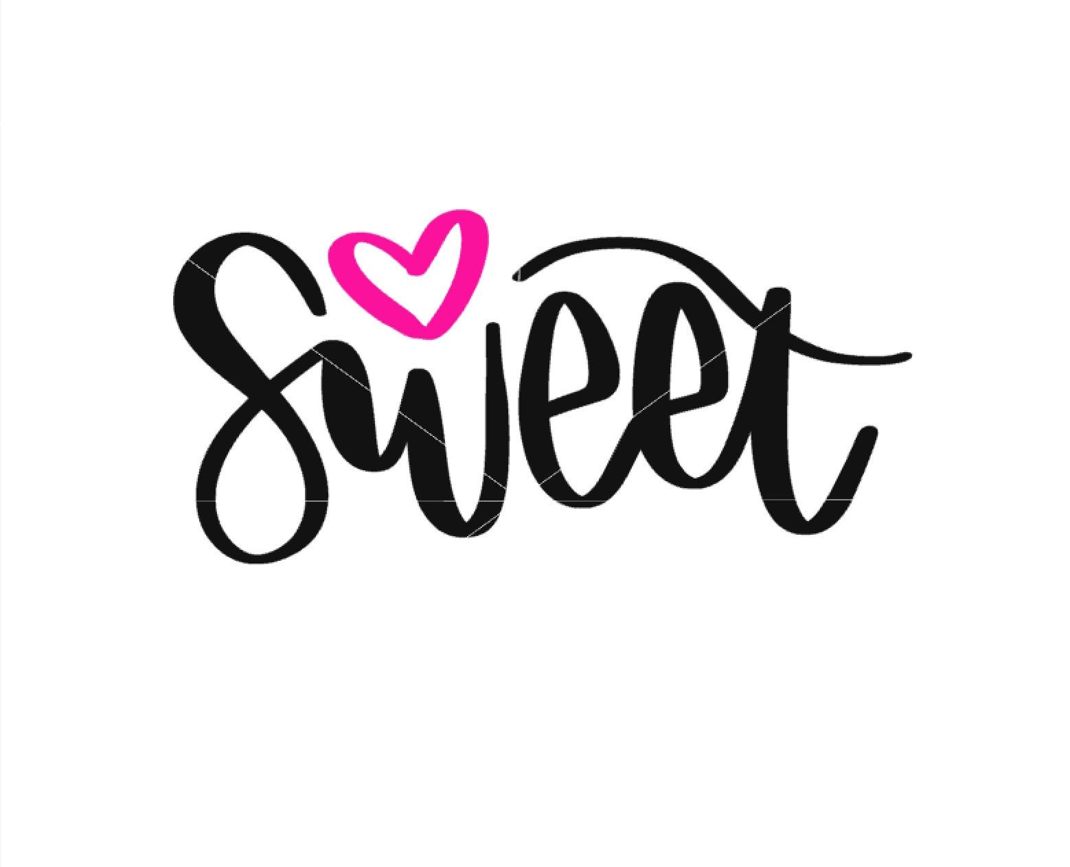 Cut File "sweet" Heart Hand-lettered SVG - Etsy