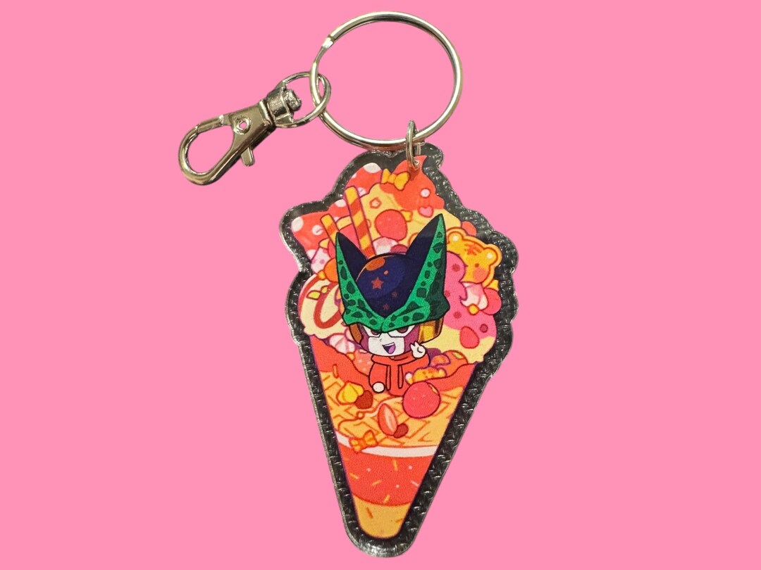 Anime Double-sided Clear Acrylic Keychains - Waffle Cone Ice Cream With ...