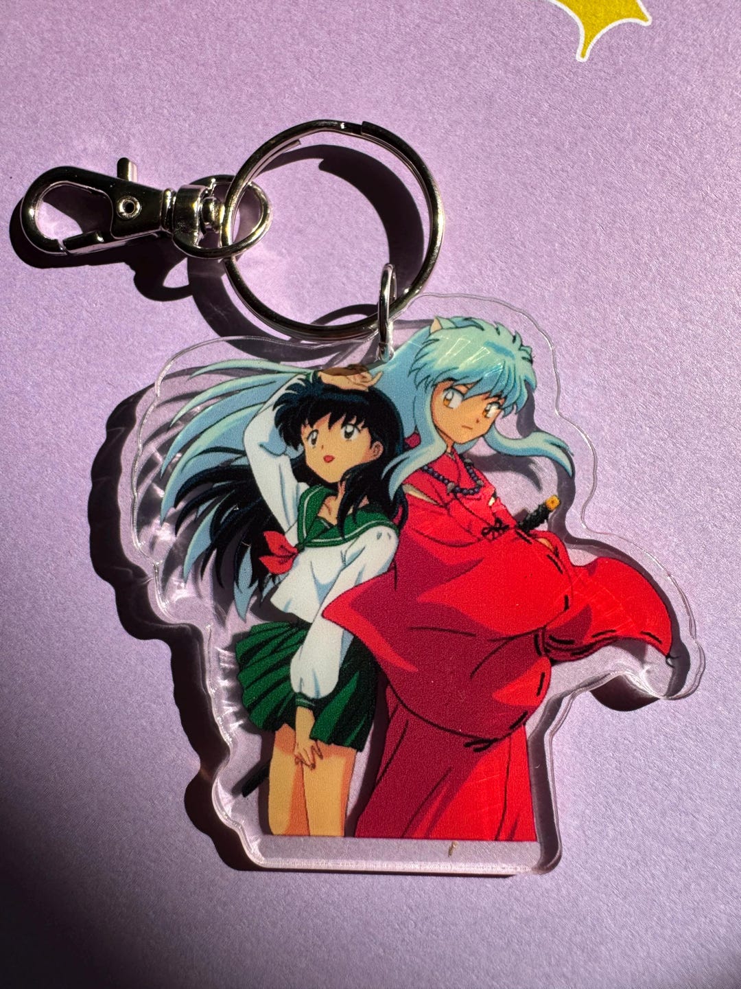 Inuyasha Acrylic Keychain: Double-sided Anime Character Design - Etsy
