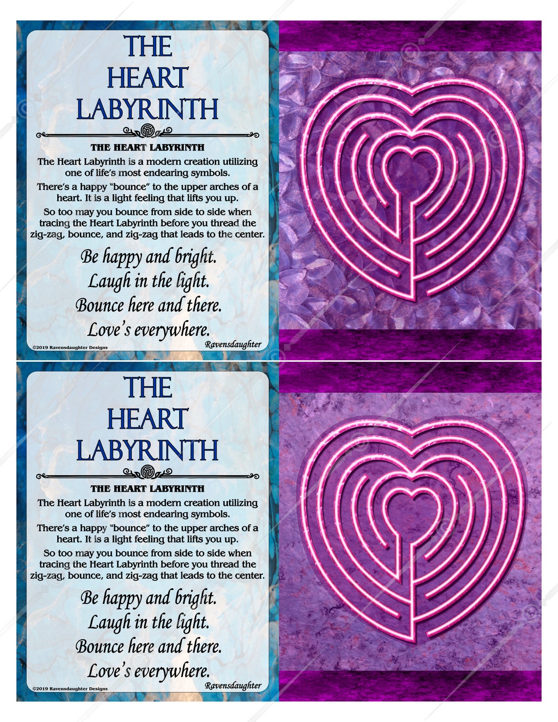 The Heart Finger Labyrinth Digital Download Packet - Etsy