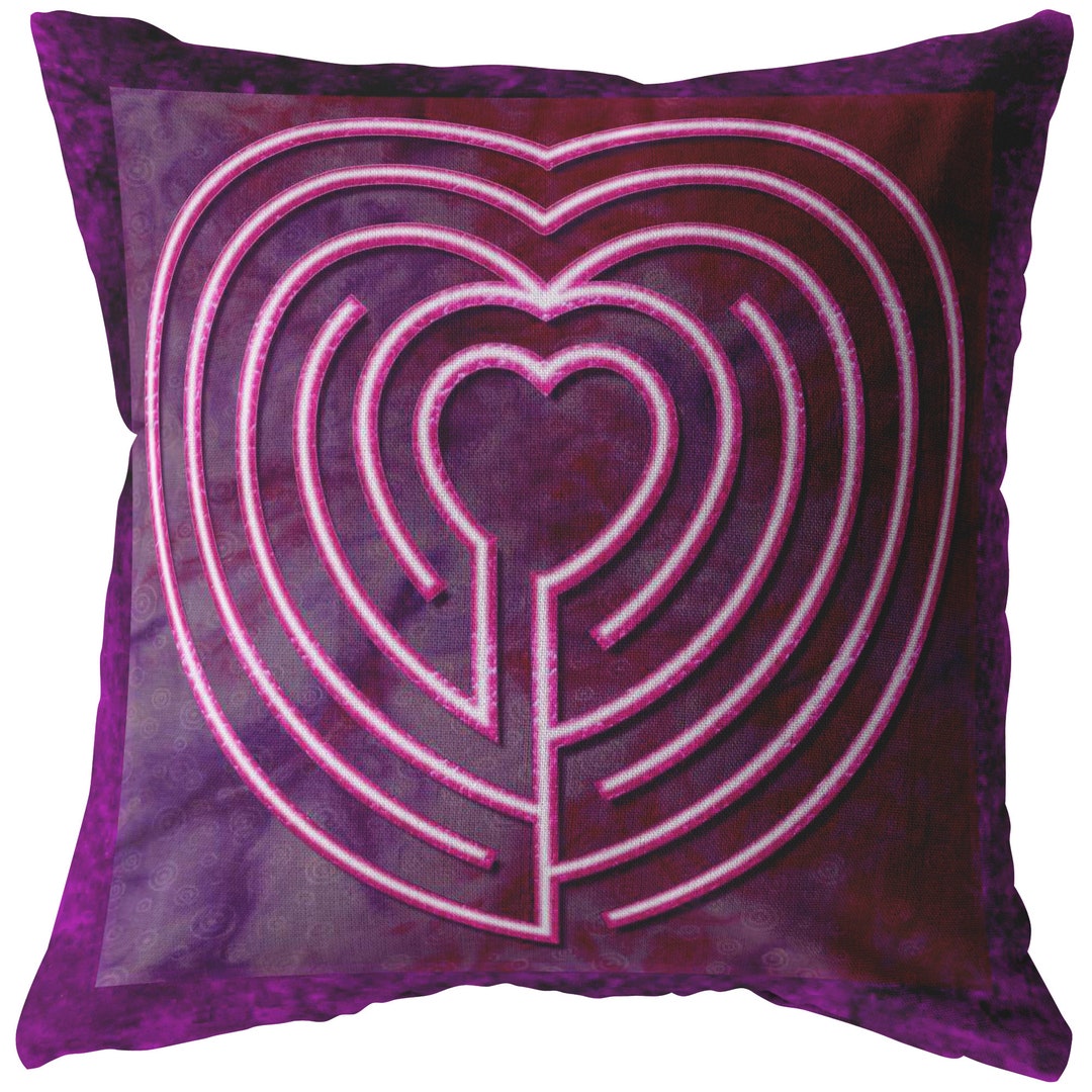 LABYRINTHS Heart Finger Labyrinth Throw Pillow - Etsy