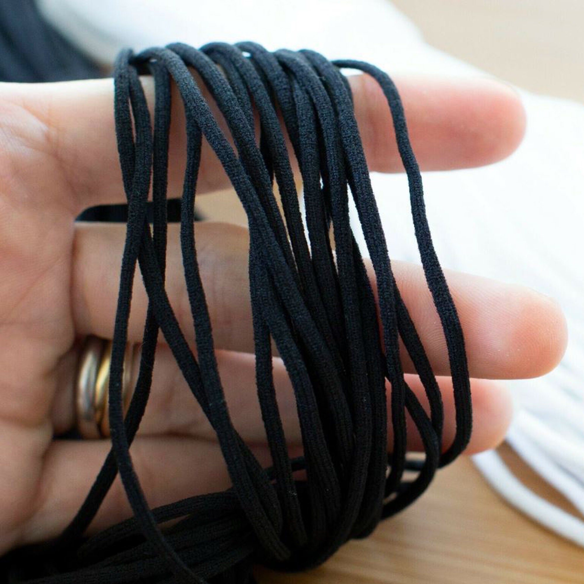 Soft Round 3mm Elastic Cord for Mask Black Color Fast Ship - Etsy