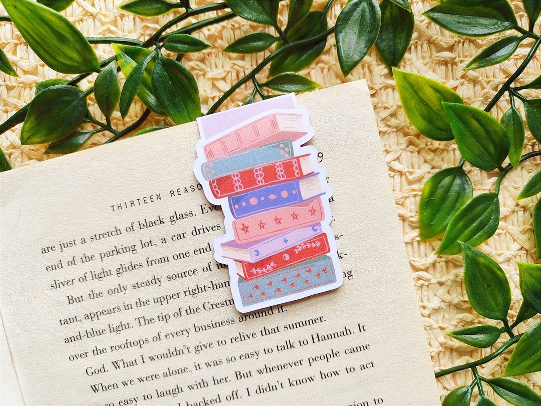 Magnetic Bookmark | Book Pile Magnetic Bookmarks | Pile of Books ...