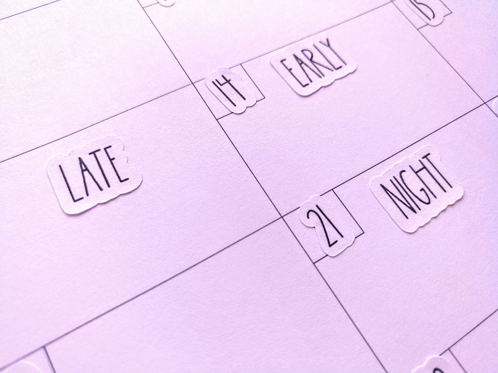 Minimalistic Work Shifts Planner Sticker Sheet Late Shift - Etsy