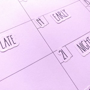 Minimalistic Work Shifts Planner Sticker Sheet ~ Late Shift ~ Work ...