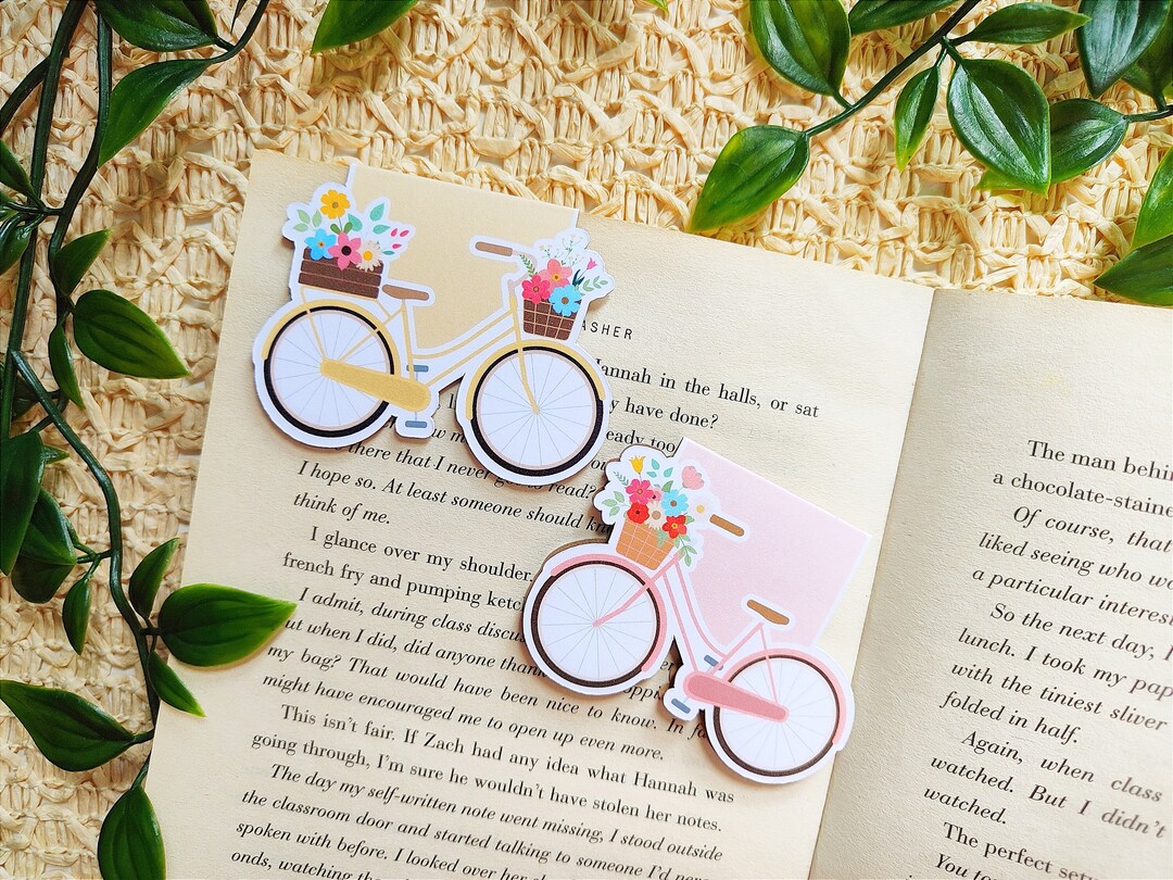 Magnetic Bookmark | Floral Bicycle Magnetic Bookmarks | Floral Bike Bookmarks With Magnet ...