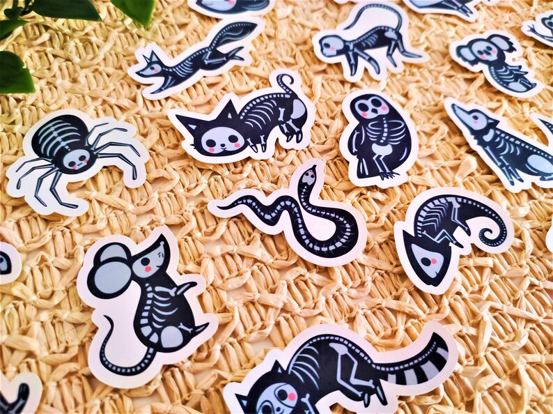 Spooky Animals Sticker Pack halloween Glossy Stickers - Etsy