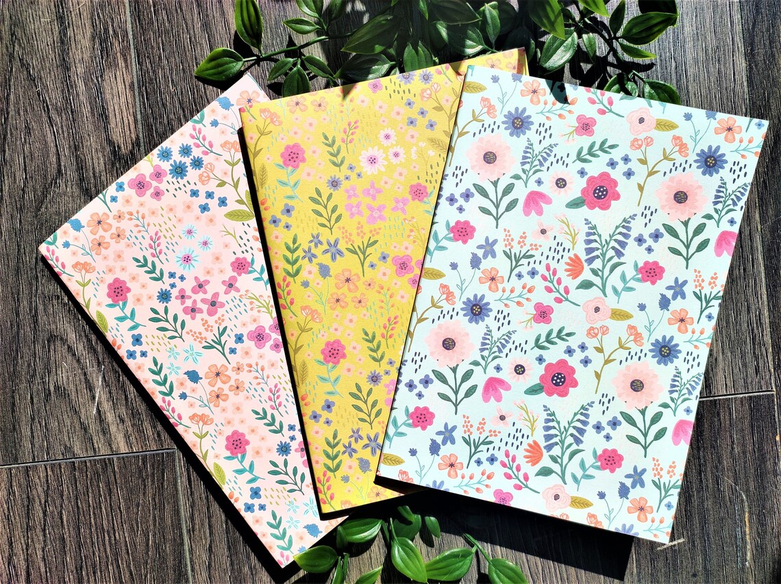 A5 Floral Notebook Staple Bounded Spring Journal Spring - Etsy