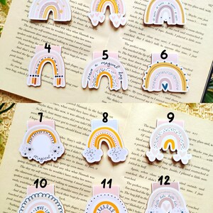 Magnetic Bookmarks Boho Rainbows Magnetic Bookmark Pastel Rainbow ...