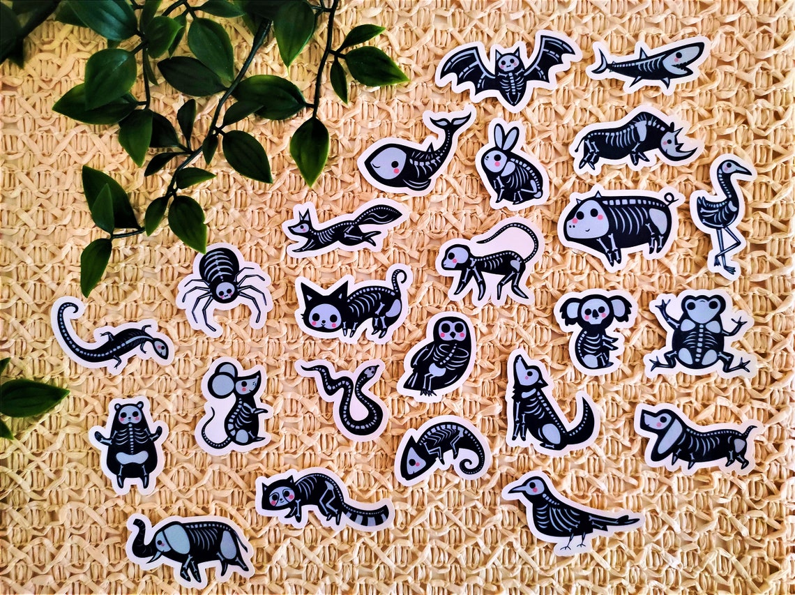 Spooky Animals Sticker Pack halloween Glossy Stickers - Etsy