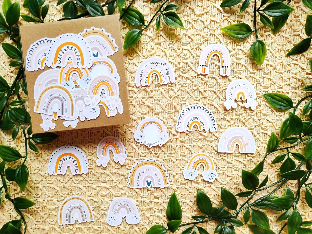 Rainbow Sticker Pack Boho Rainbow Stickers Pastel Rainbows Journaling ...