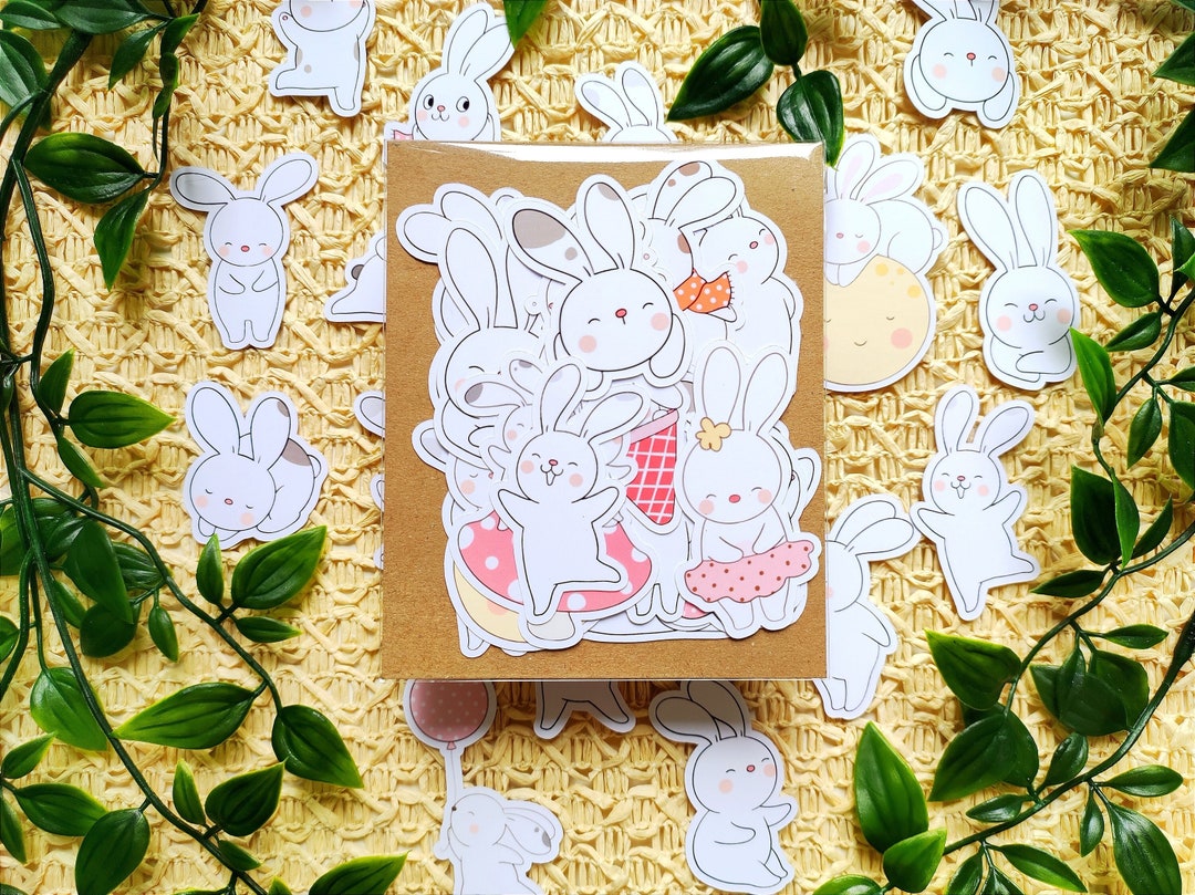 Bunnies Sticker Pack | Cute Rabbits Sticker Pack | Bunnies Journaling ...