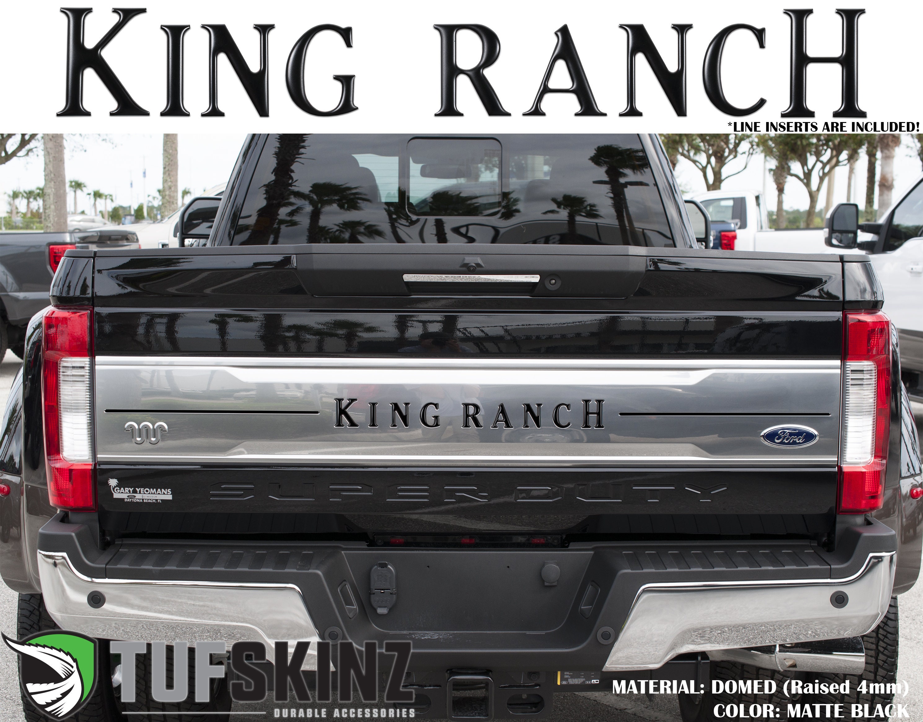 Tufskinz | Tailgate Inserts W/ Line - Fits 2017-2019 Super Duty King ...