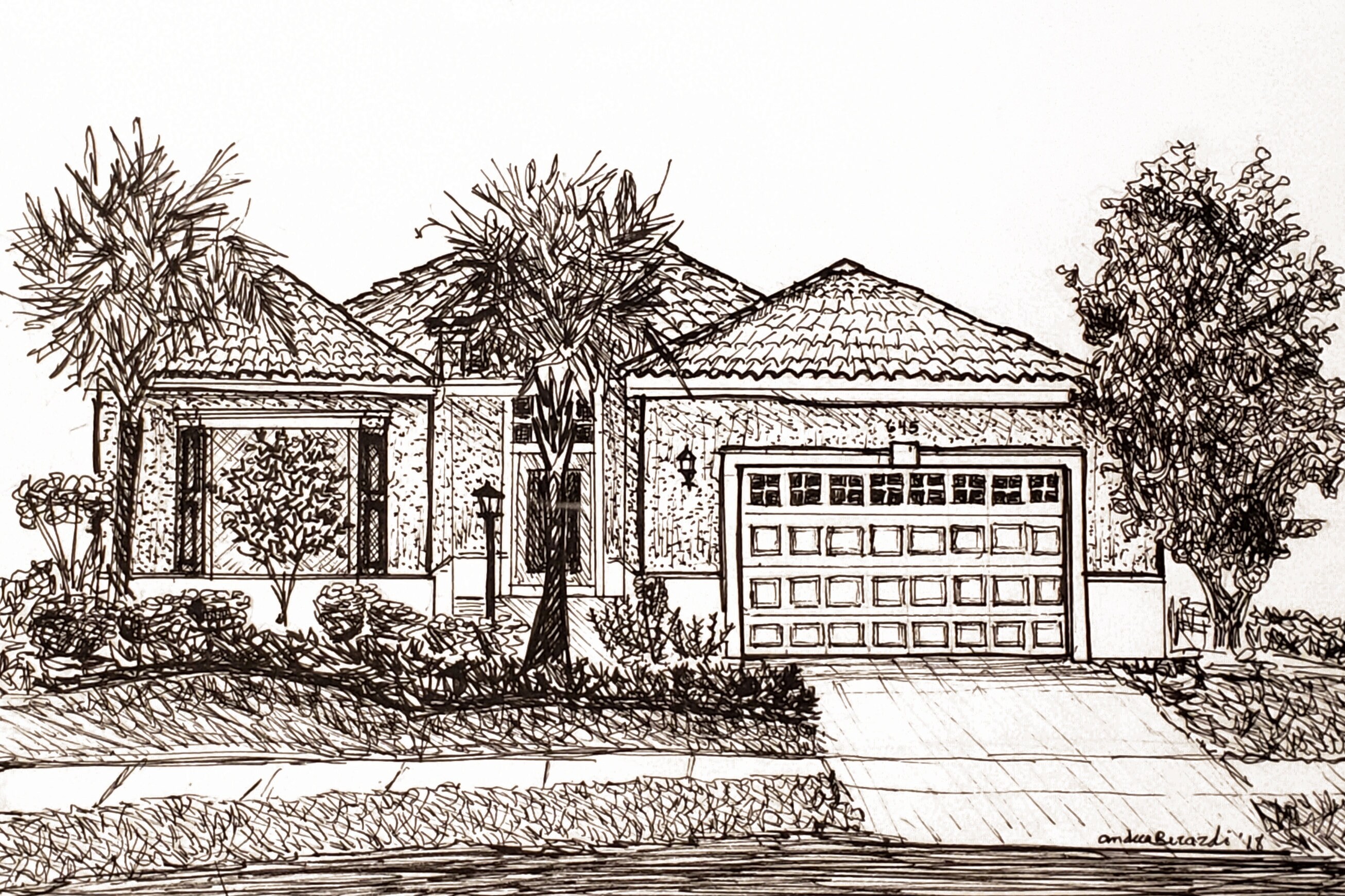 Art & Collectibles Graphite Moving Gift Custom Home Painting House ...