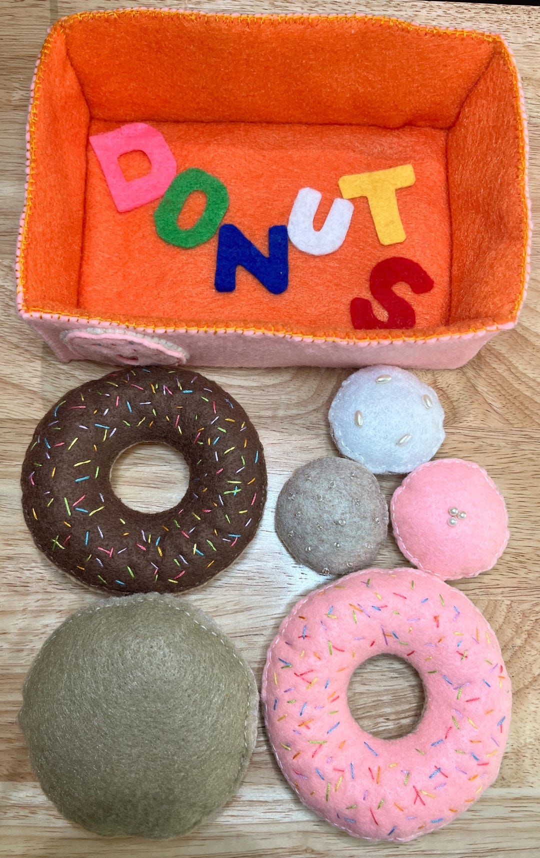 Felted Donuts Play Set 3 Donuts , 3 Donut’s Holes and Felted Box - Etsy
