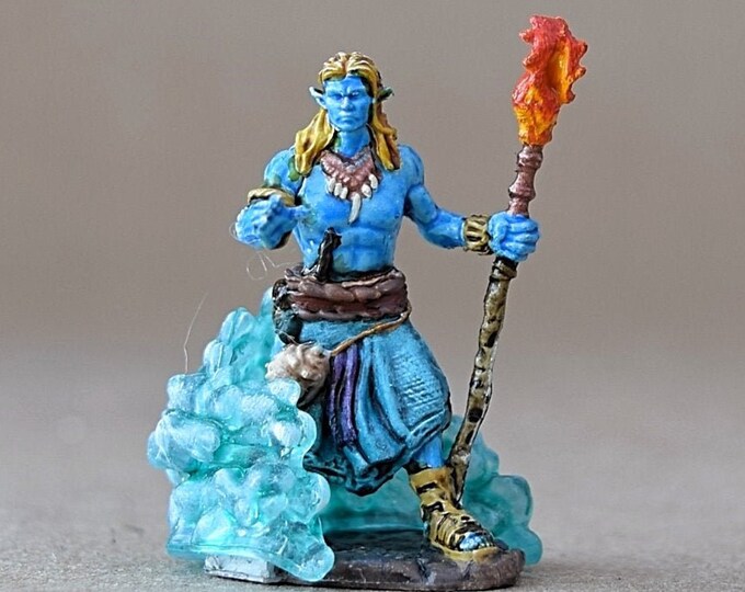 D&D Painted Water Genasi Caster/mage/sorcerer/wizard With - Etsy