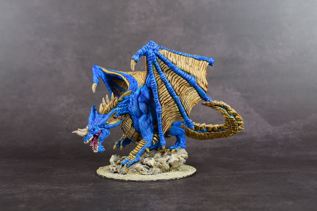 Hand Painted Blue Dragon Miniature: Dungeons and Dragons RPG - Etsy