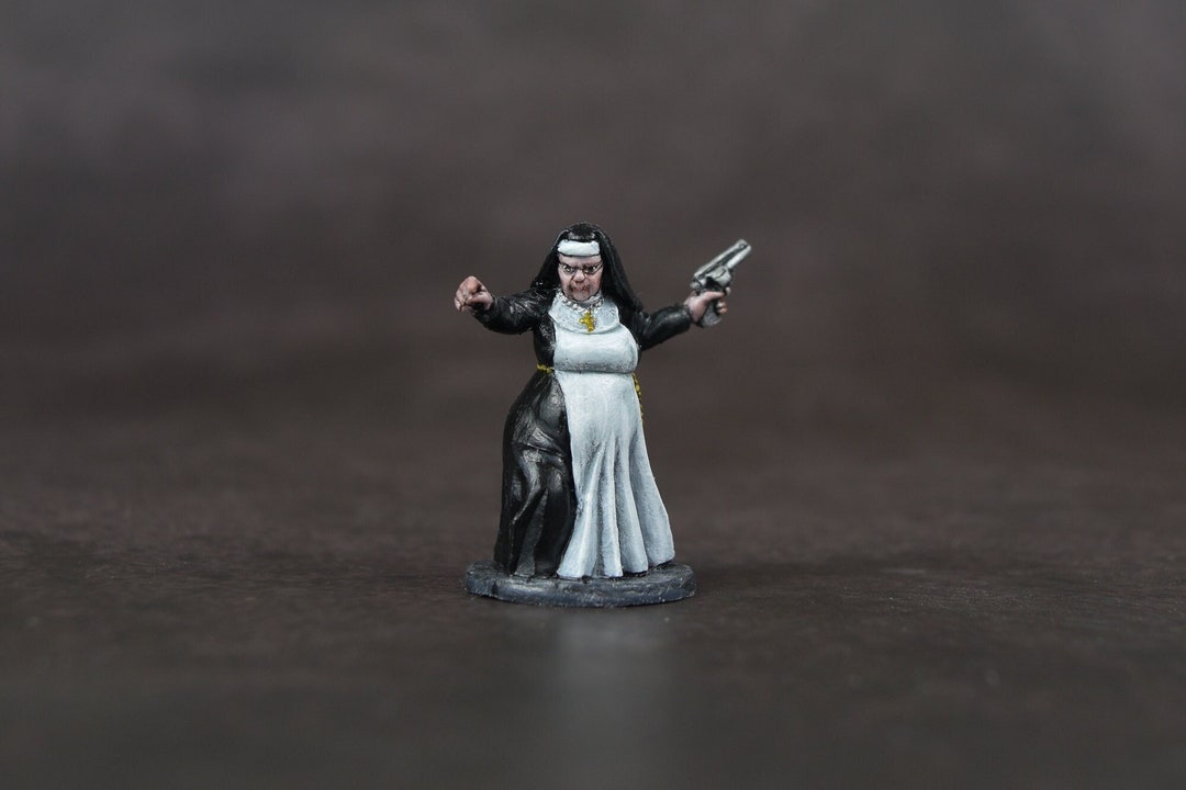 Dnd Painted Nun With a Gun | Sister Maria | Tabletop Miniature ...