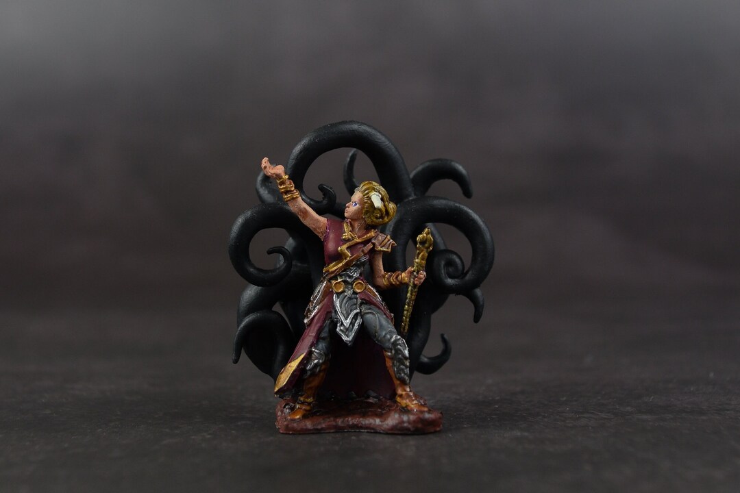 Hand-painted Human Warlock Dnd Miniature, Dark Magic Caster, Female ...
