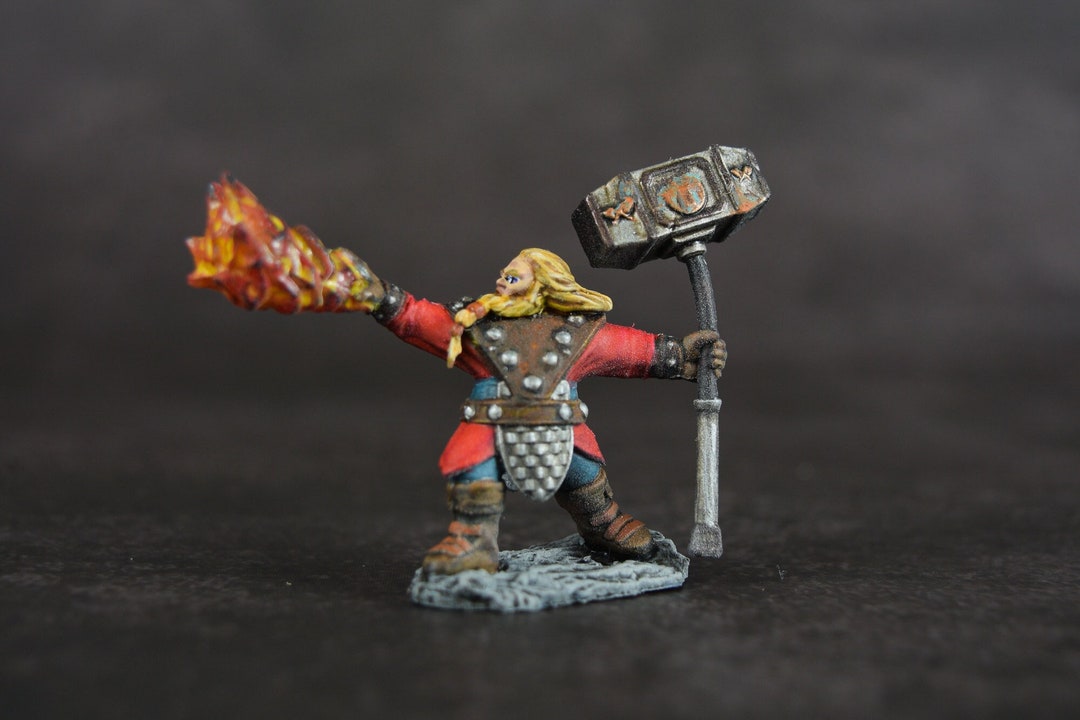 Hand-painted Male Dwarf Cleric Miniature for Dungeons and Dragons ...